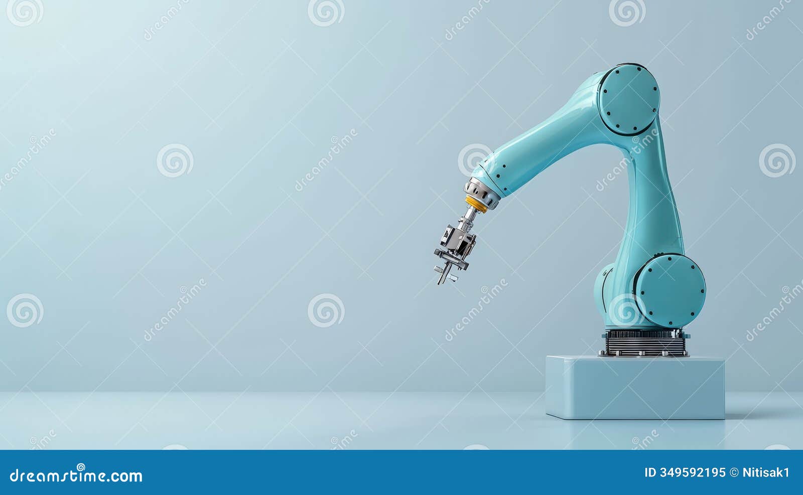 Robotic Arm on a Blue Background Stock Illustration - Illustration of ...