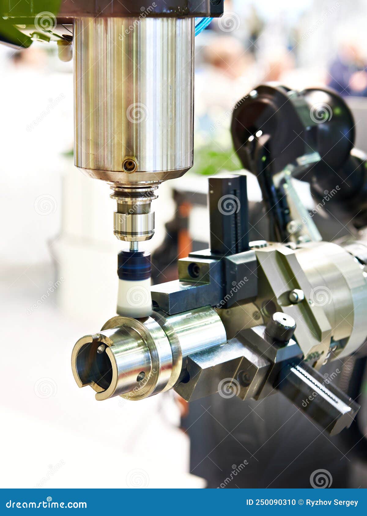 Robotic Arm and Brush Cnc Lathe Stock Photo - Image of automatic ...