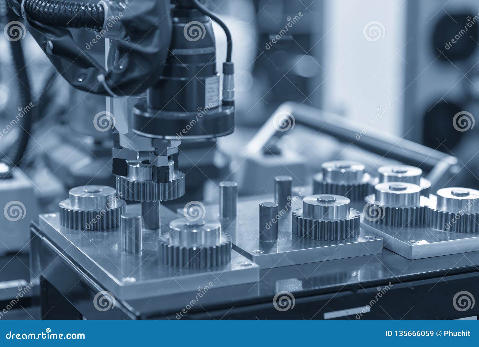 The Robotic Arm Catch the Gear Part . Stock Image - Image of hardware ...