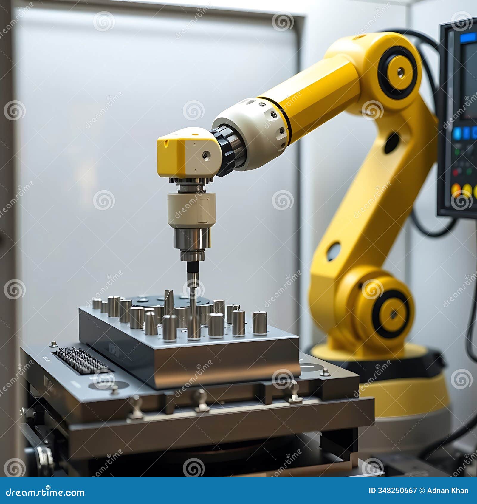 A Robotic Arm Changing CNC Tools on a Modern Milling Machine Showcasing ...
