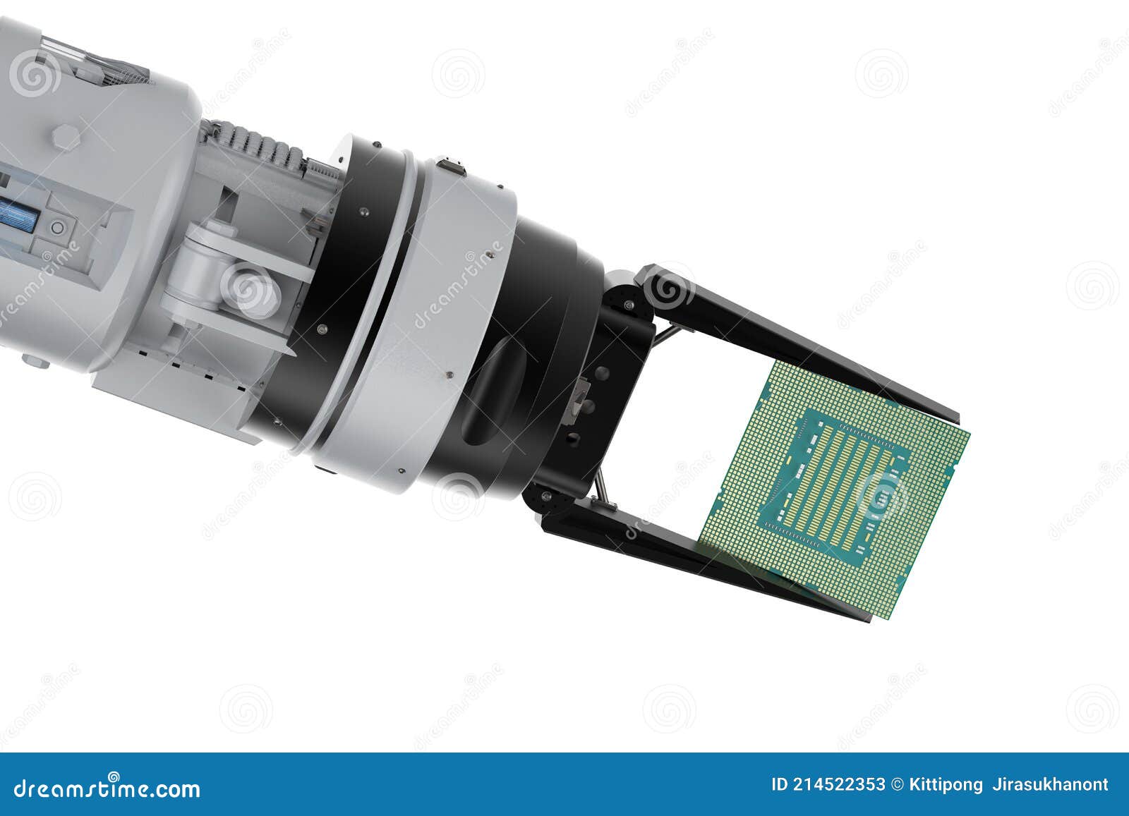 Robotic arm with chipset stock illustration. Illustration of graphic ...