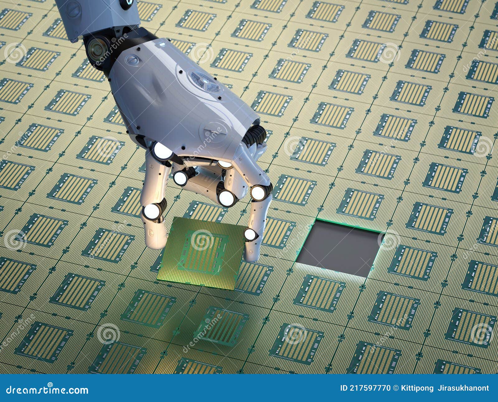 Robotic Arm With Chipset For Semiconductor Manufacturing Stock ...