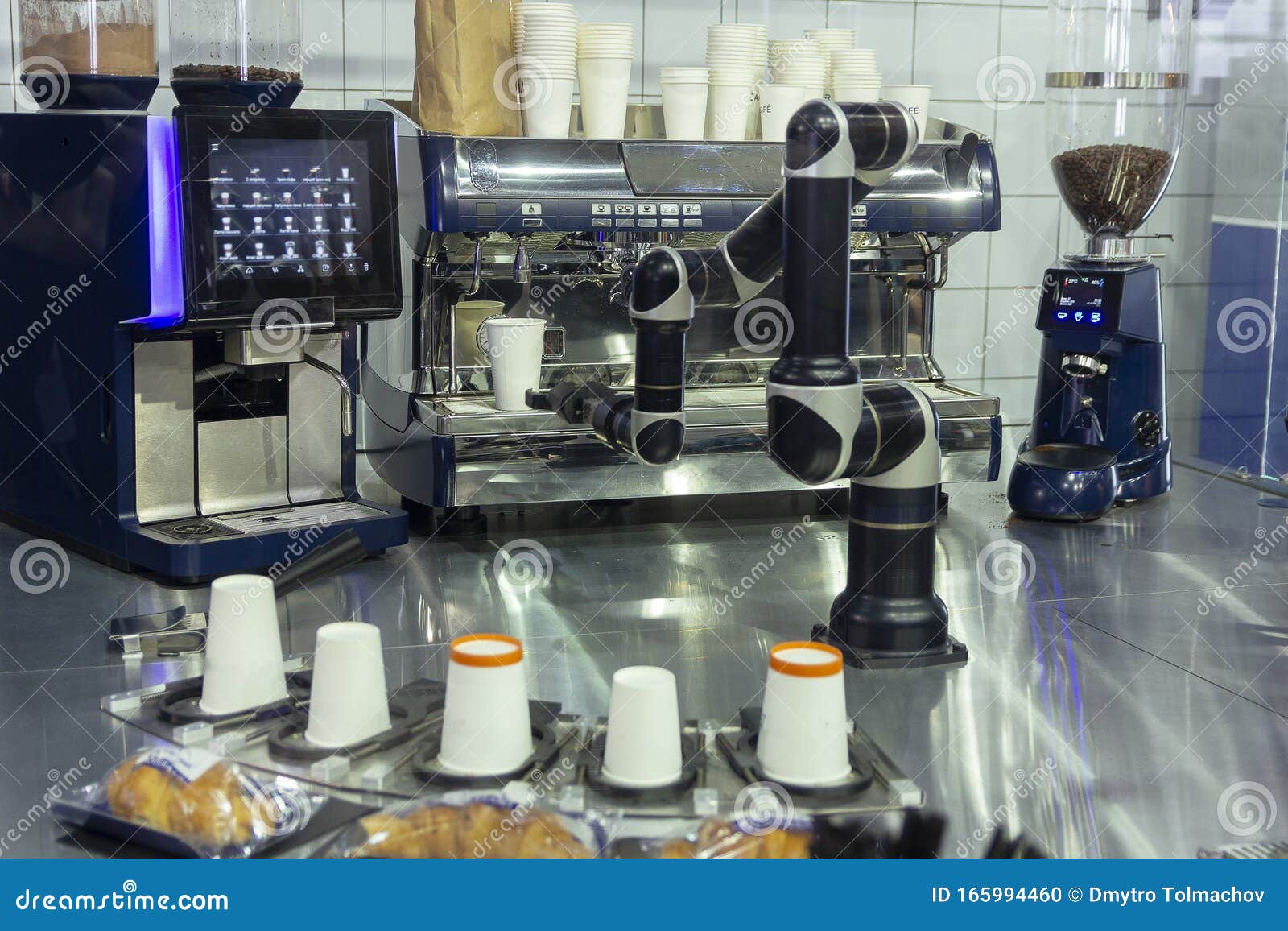 Robotic Arm Coffee in the Coffee Maker Stock Photo - Image of espresso ...