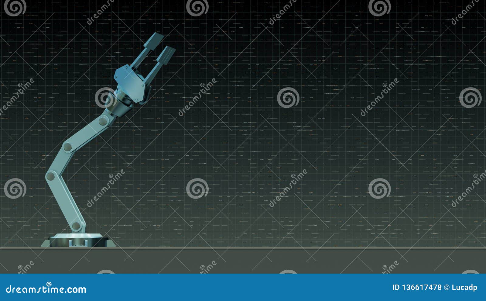 Robotic arm concept stock illustration. Illustration of robot - 136617478