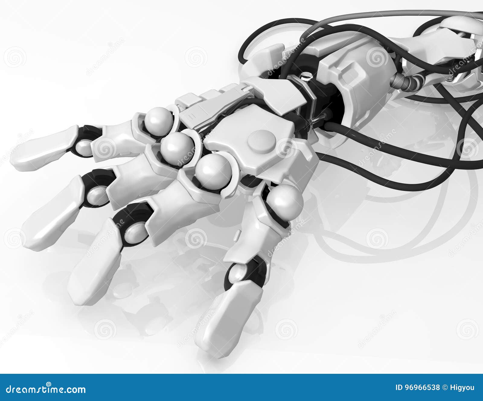 Robotic Arm Connected Cables Stock Illustration - Illustration of ...