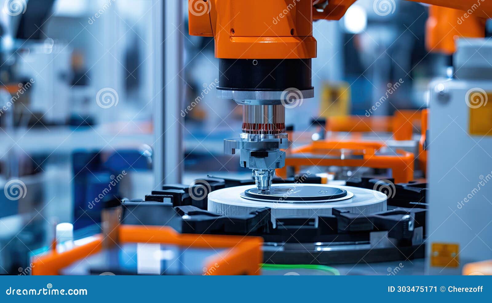 Robot Arm Creates Microchips in Factory Stock Image - Image of tech ...