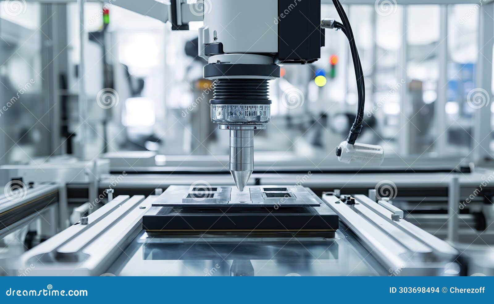 Robot Arm Creates Microchips in Factory Stock Photo - Image of series ...