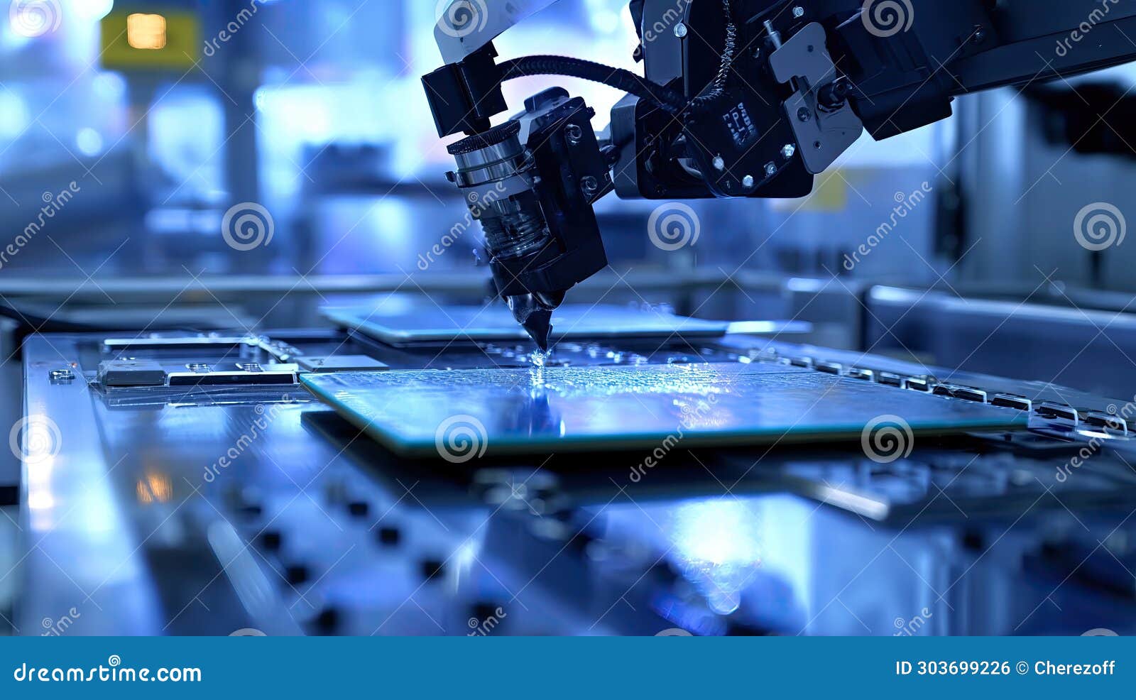 Robot Arm Creates Microchips in Factory Stock Photo - Image of robot ...