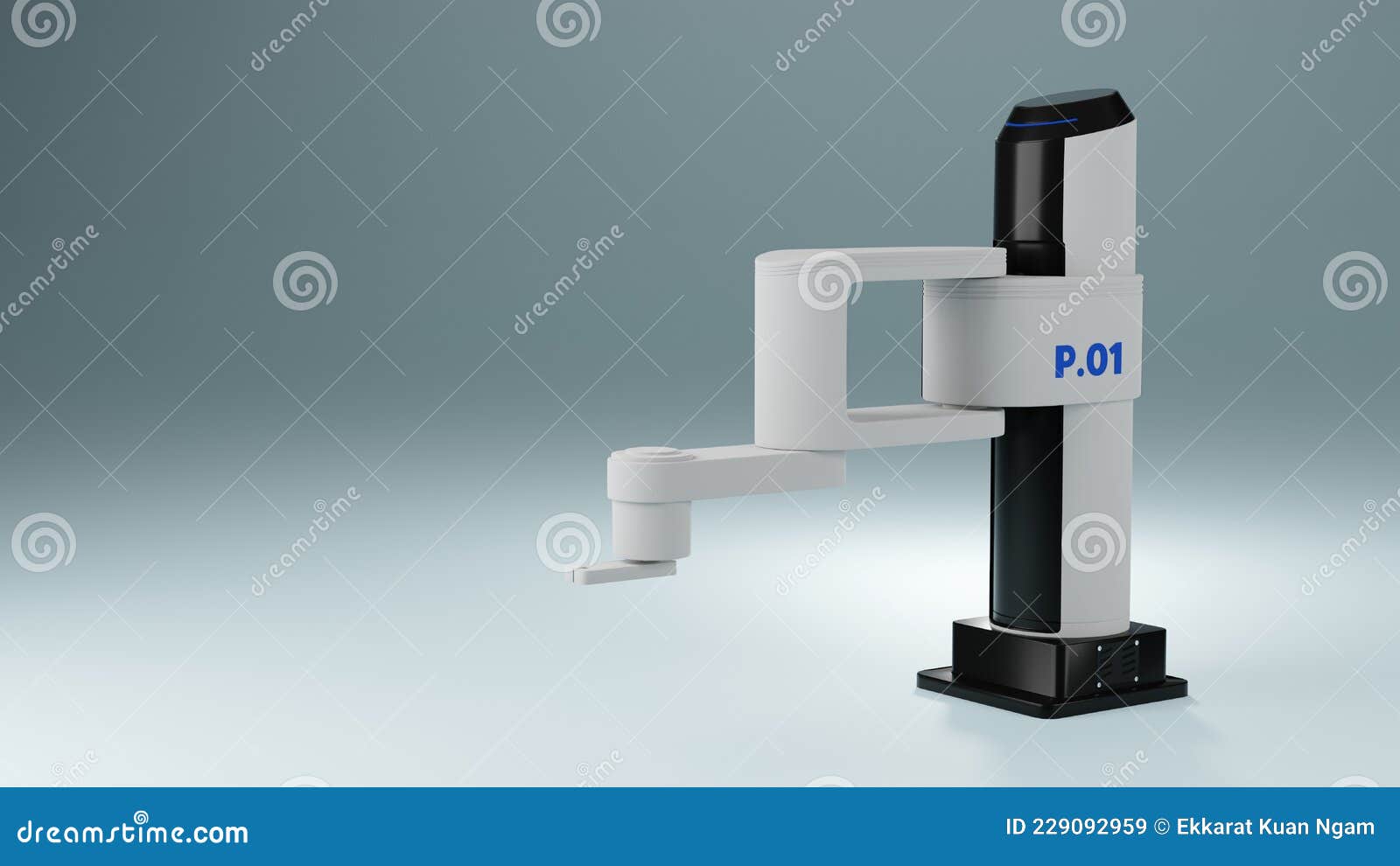 Robotic Arm 3d Model on White Background. Stock Illustration ...