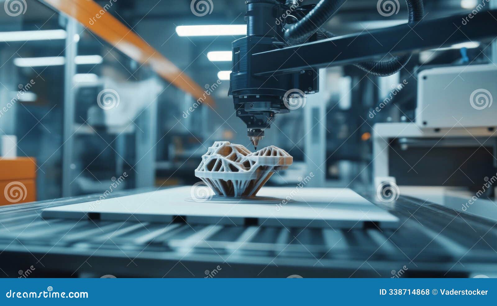 Robotic Arm 3D Printing a Complex Geometric Structure Stock ...