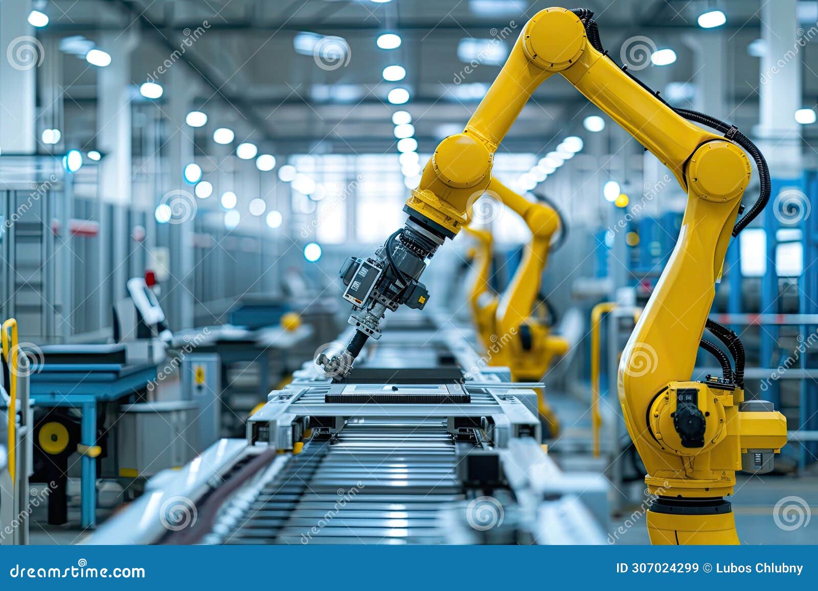 Robotic Arm for Electronic Assembly Line. Smart Modern Factory ...