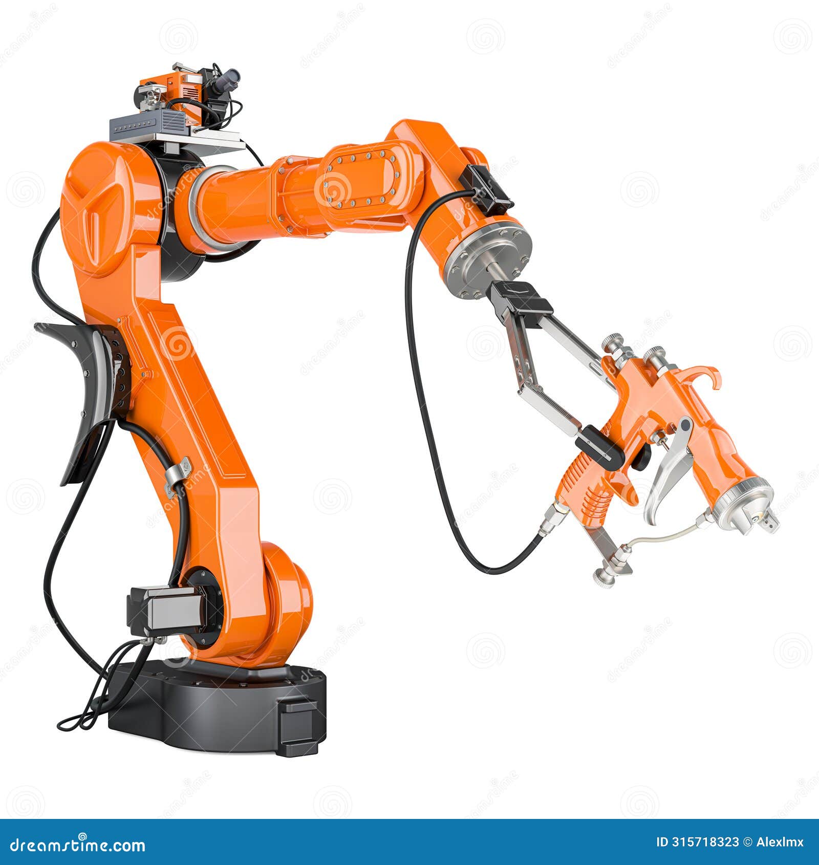 Robotic Arm Spray Fertilizer On Plants In Greenhouse Stock Photo ...