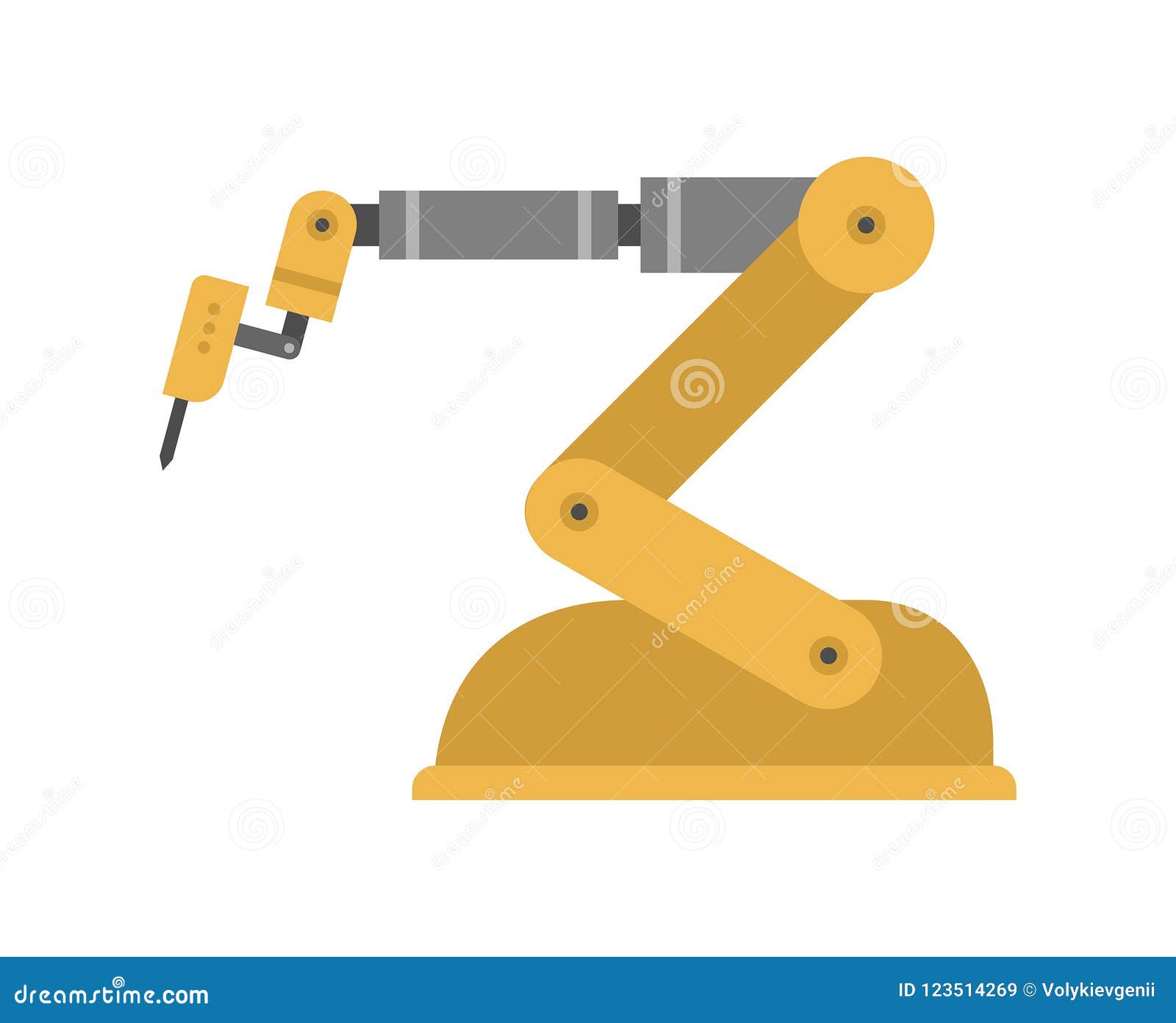 Robotic arm. flat style stock vector. Illustration of line - 123514269