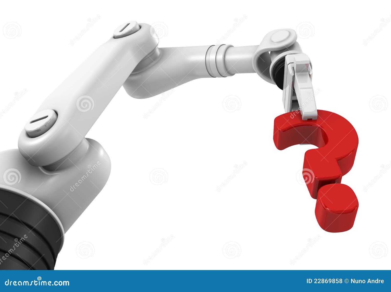 Robotic Arm Holding Question Mark Stock Illustration - Illustration of ...