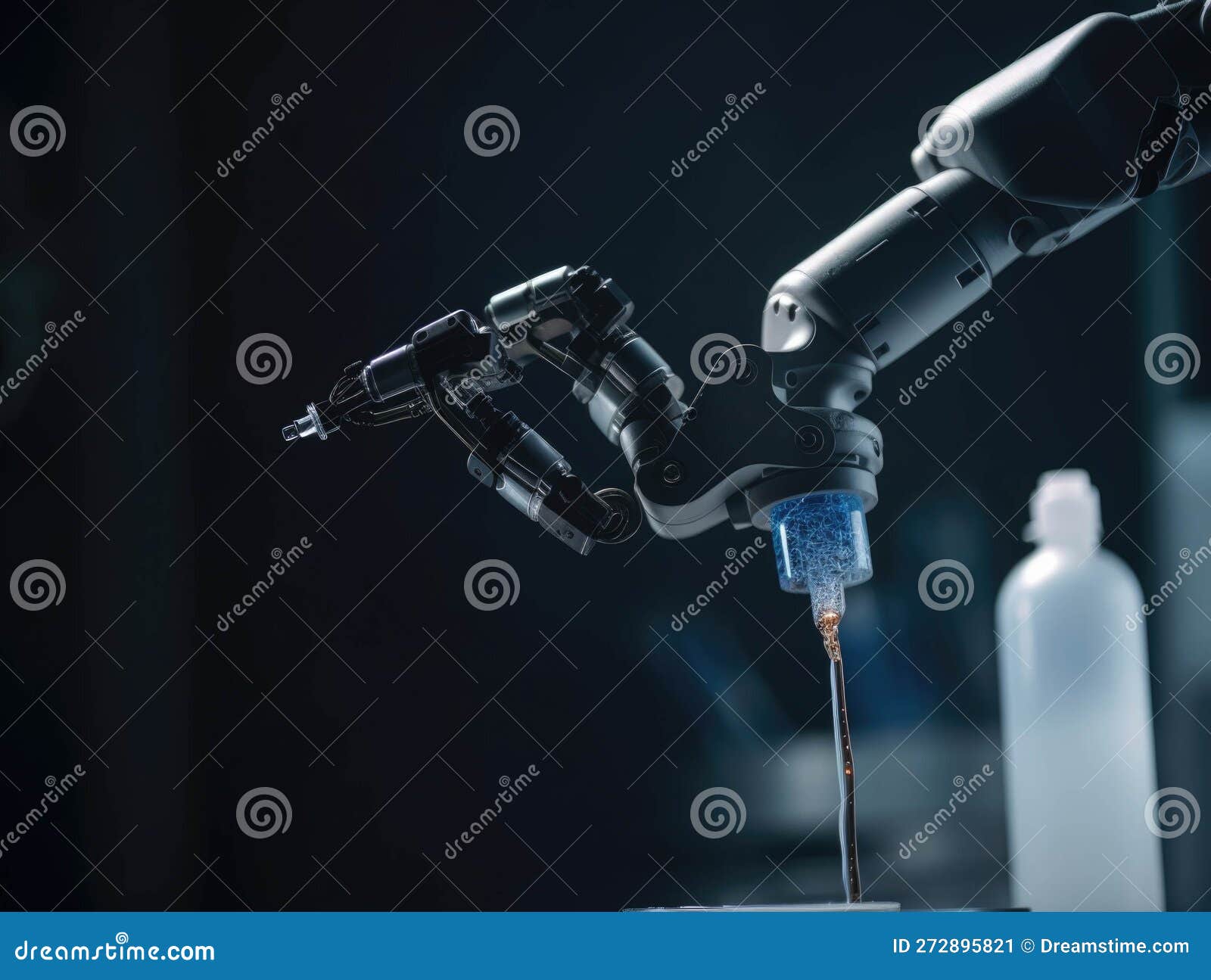 A Robotic Arm Holding a Syringe Demonstrating AIs Ability To Create ...