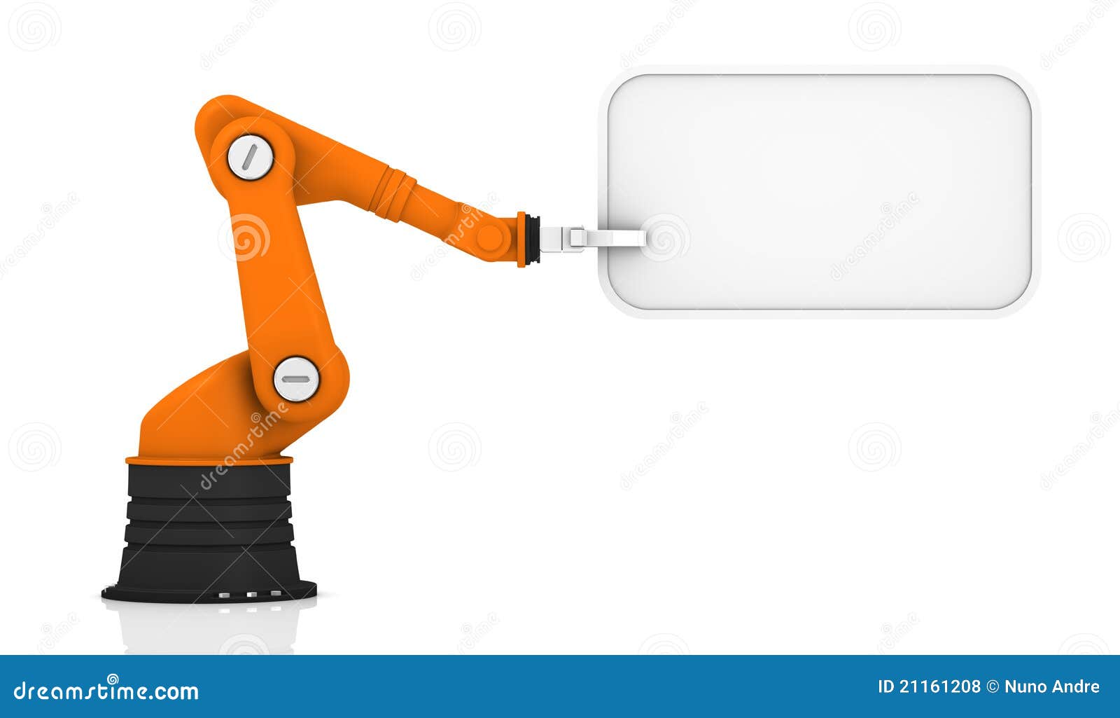 Robotic arm holding tag stock illustration. Illustration of rectangular ...