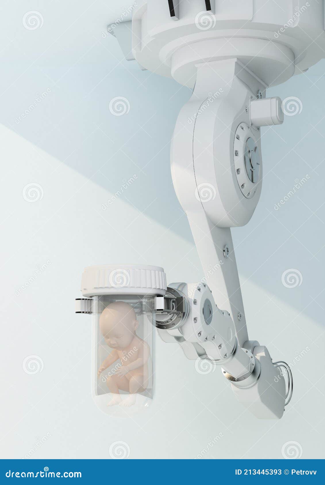 Robotic Arm Holds Capsule with an Embryo Stock Illustration ...