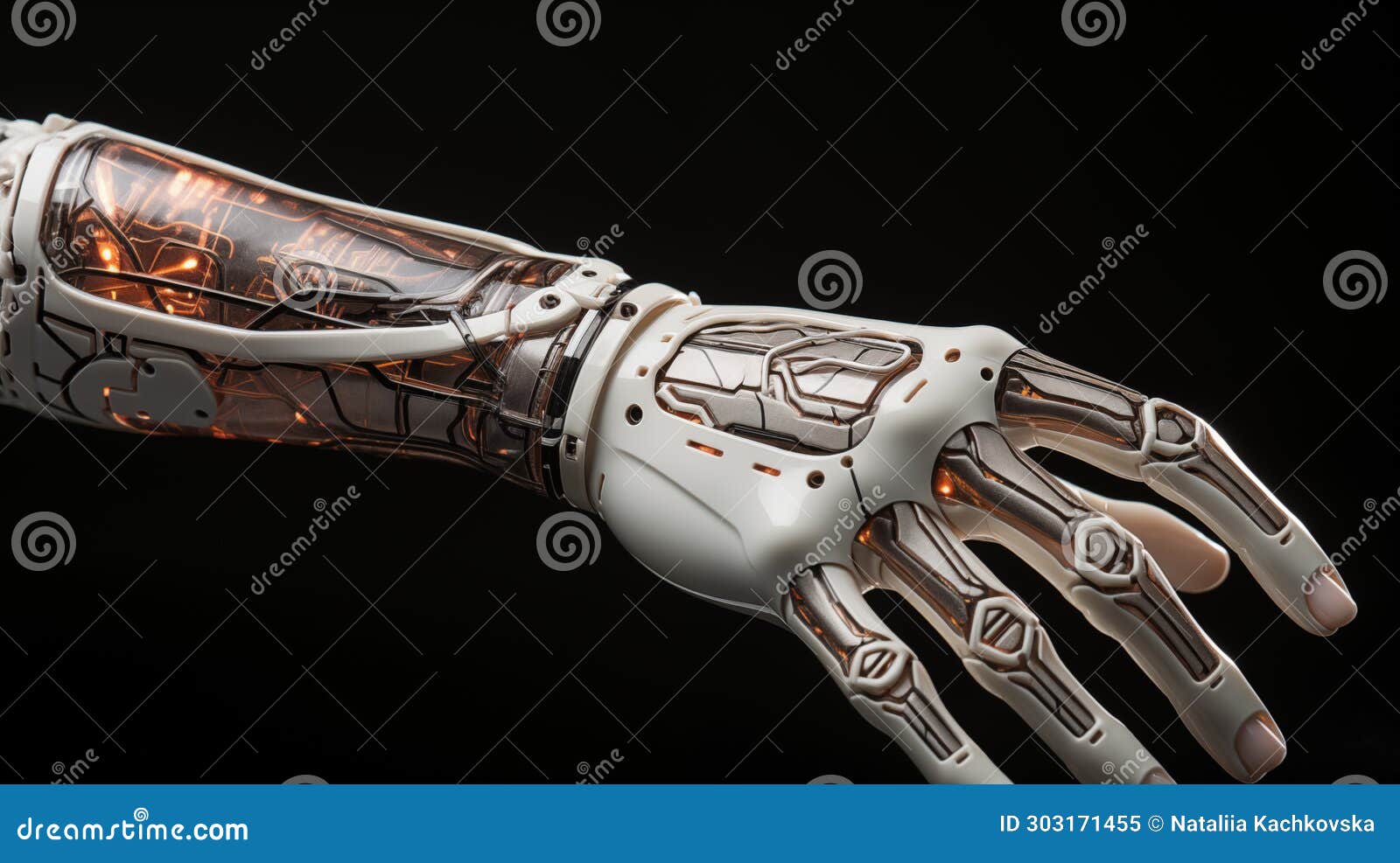 Robotic Arm with Humanoid Internal Structure Stock Illustration ...