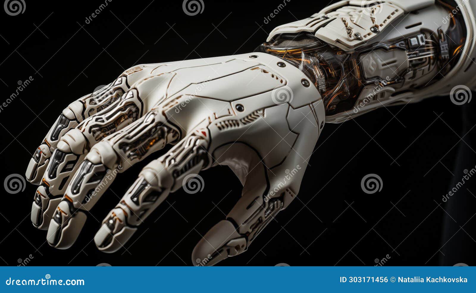 Robotic Arm with Humanoid Internal Structure Stock Photo - Image of ...