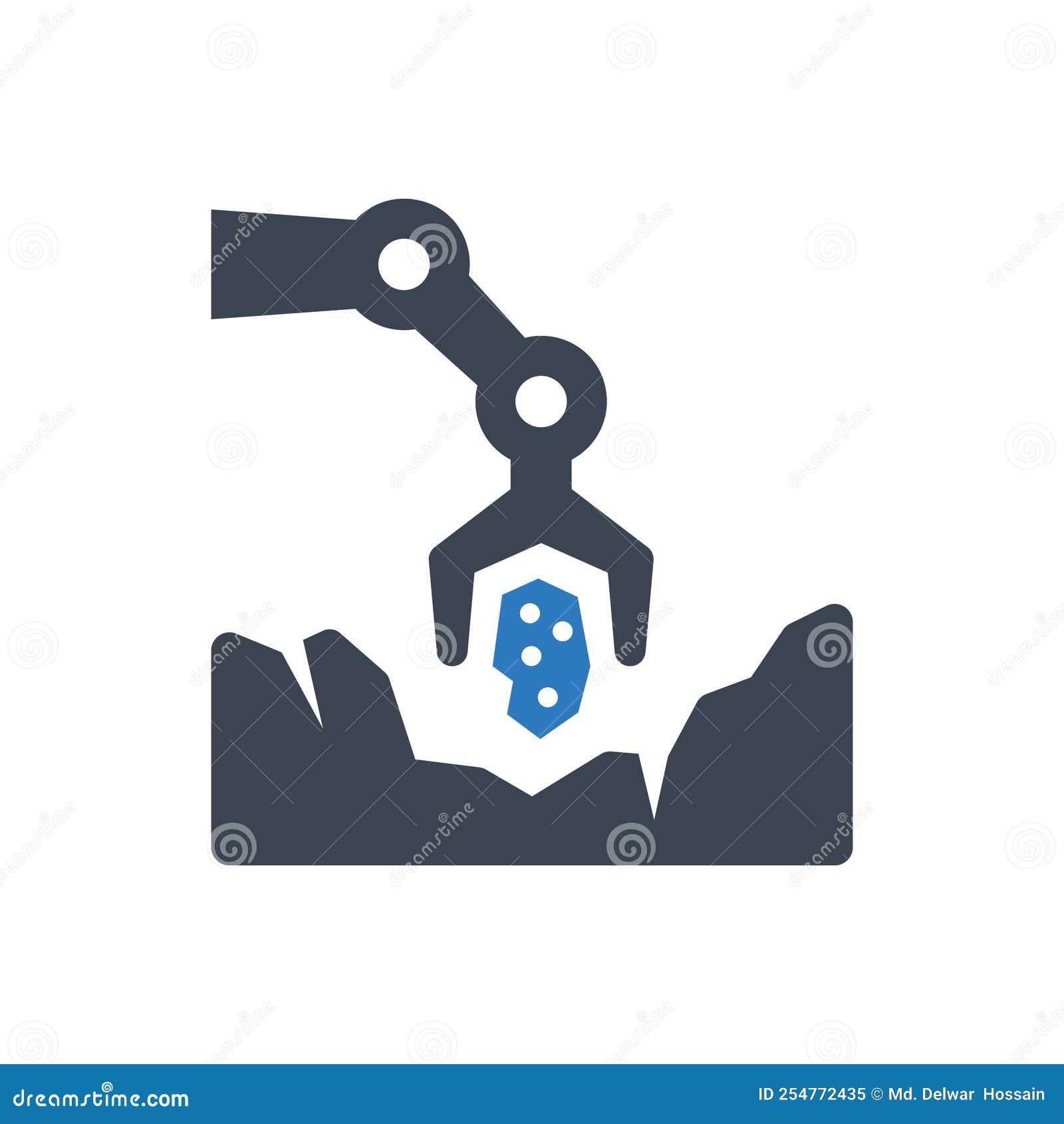 Robotic arm icon stock vector. Illustration of exploration - 254772435