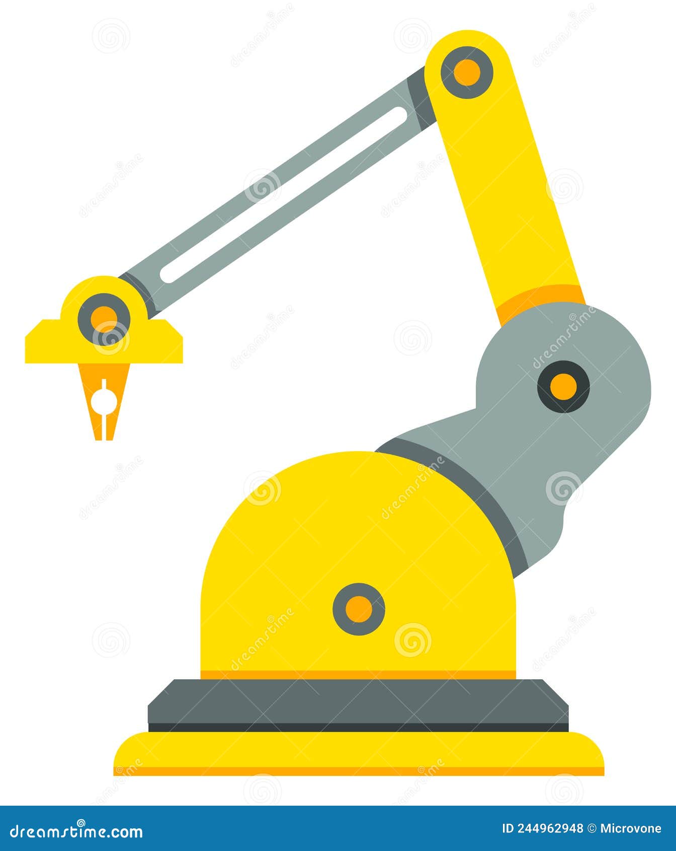 Robotic Arm Icon. Yellow Industrial Mechanical Machine Stock Vector ...