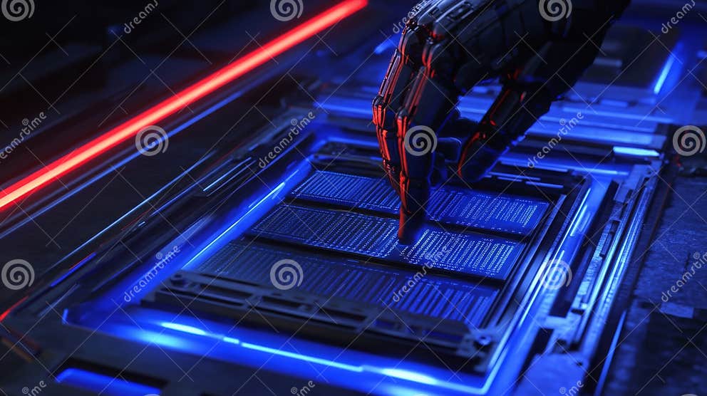 A Robotic Arm Implementing State-of-the-art Microchips Technology Stock ...