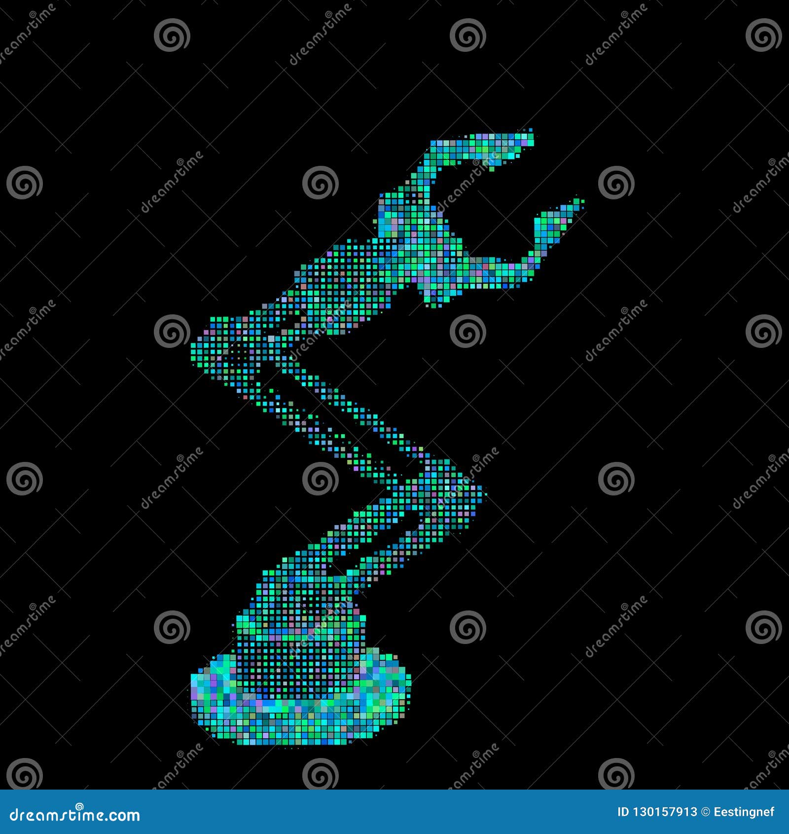 Robotic Arm. Isolated on Black Background. Vector Illustration Stock ...