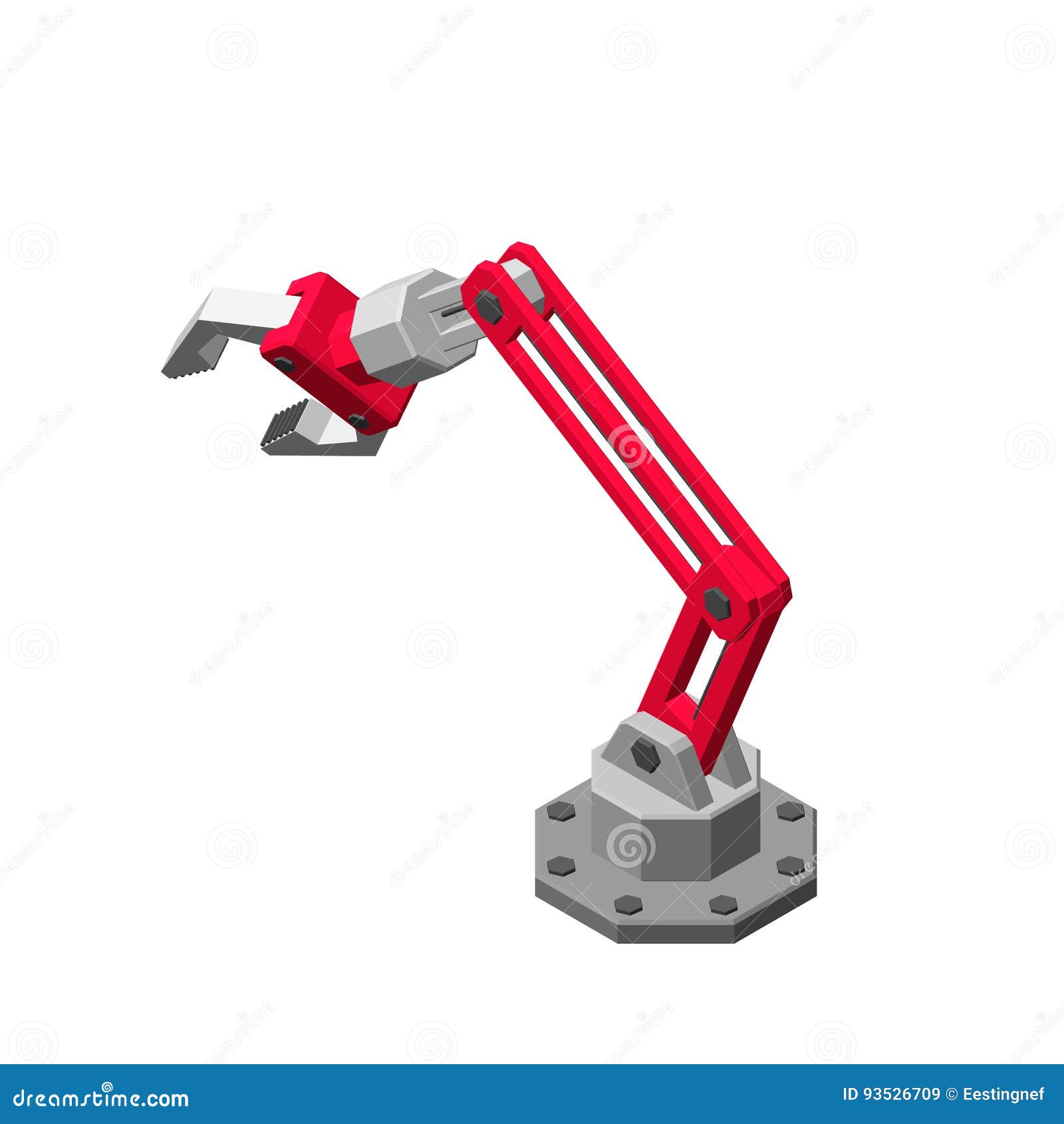 Robotic Arm. Isolated on White Background. Isometric View. Stock Vector ...