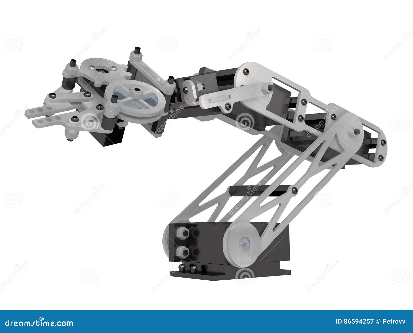 Robotic Arm Isolated on White 3d Rendering Stock Illustration ...