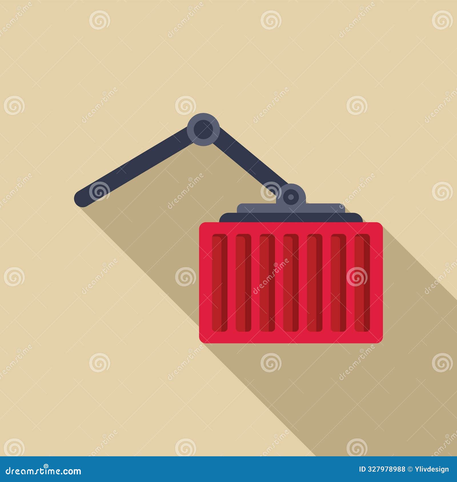 Robotic Arm Lifting Cargo Container in Logistics Operation Stock ...