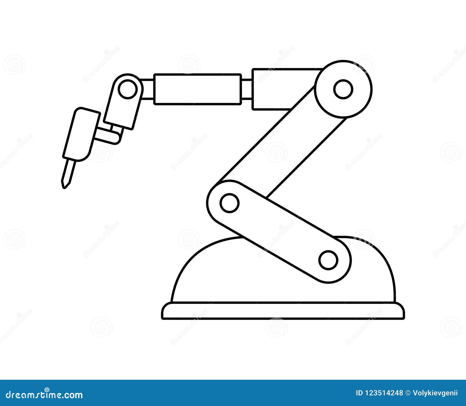 Robotic arm. line style stock vector. Illustration of movement - 123514248