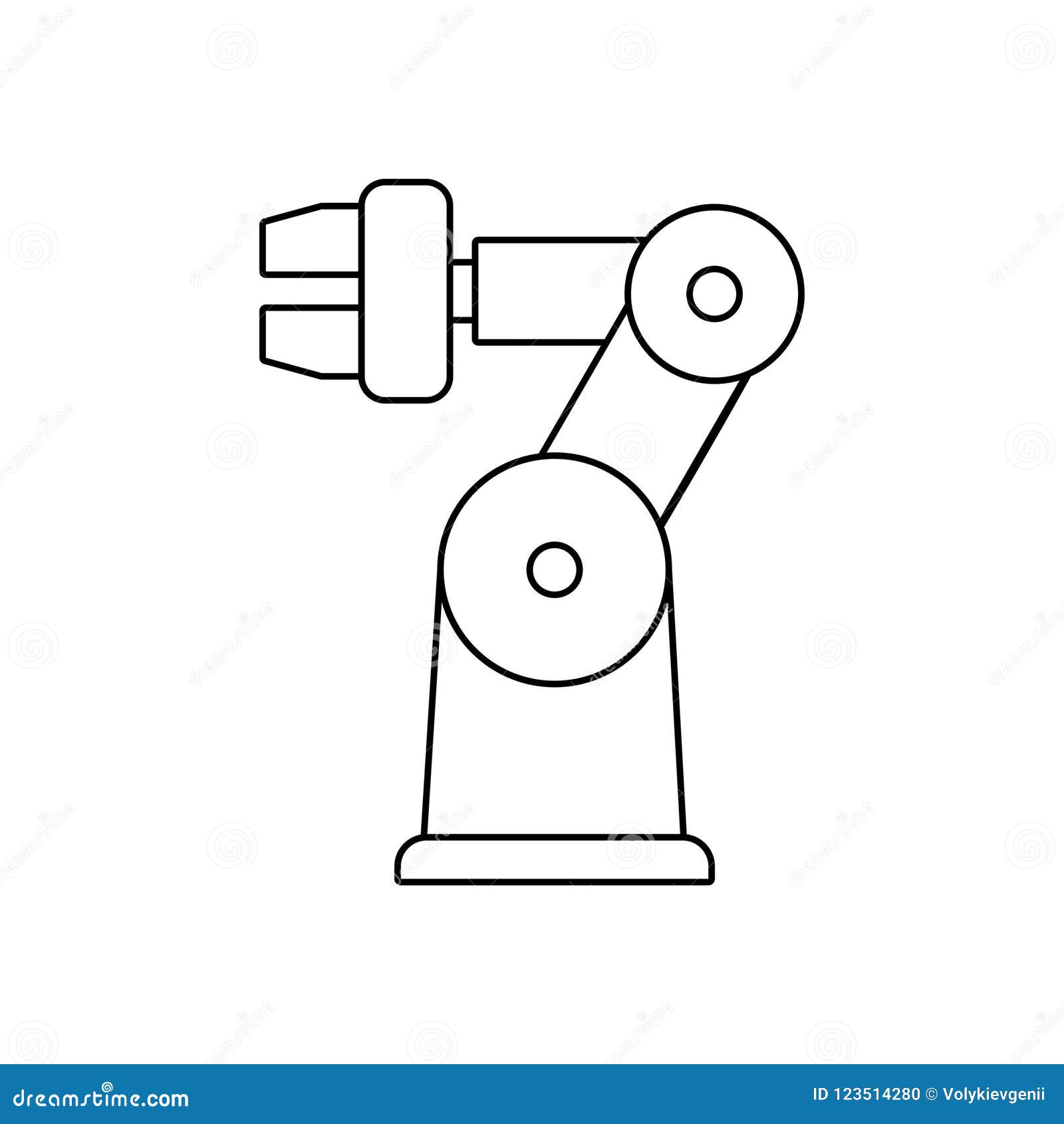 Robotic arm. line style stock vector. Illustration of robot - 123514280