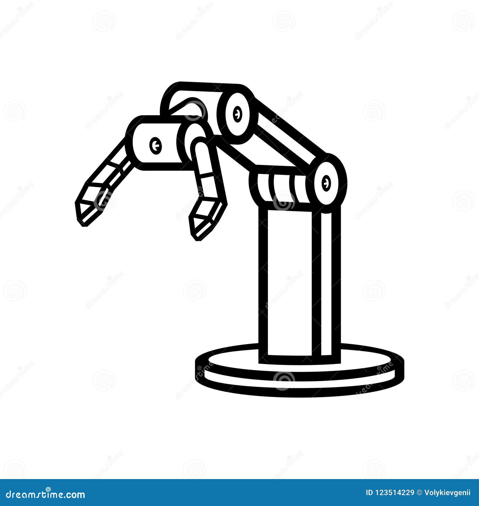 Robotic arm. line style stock vector. Illustration of object - 123514229