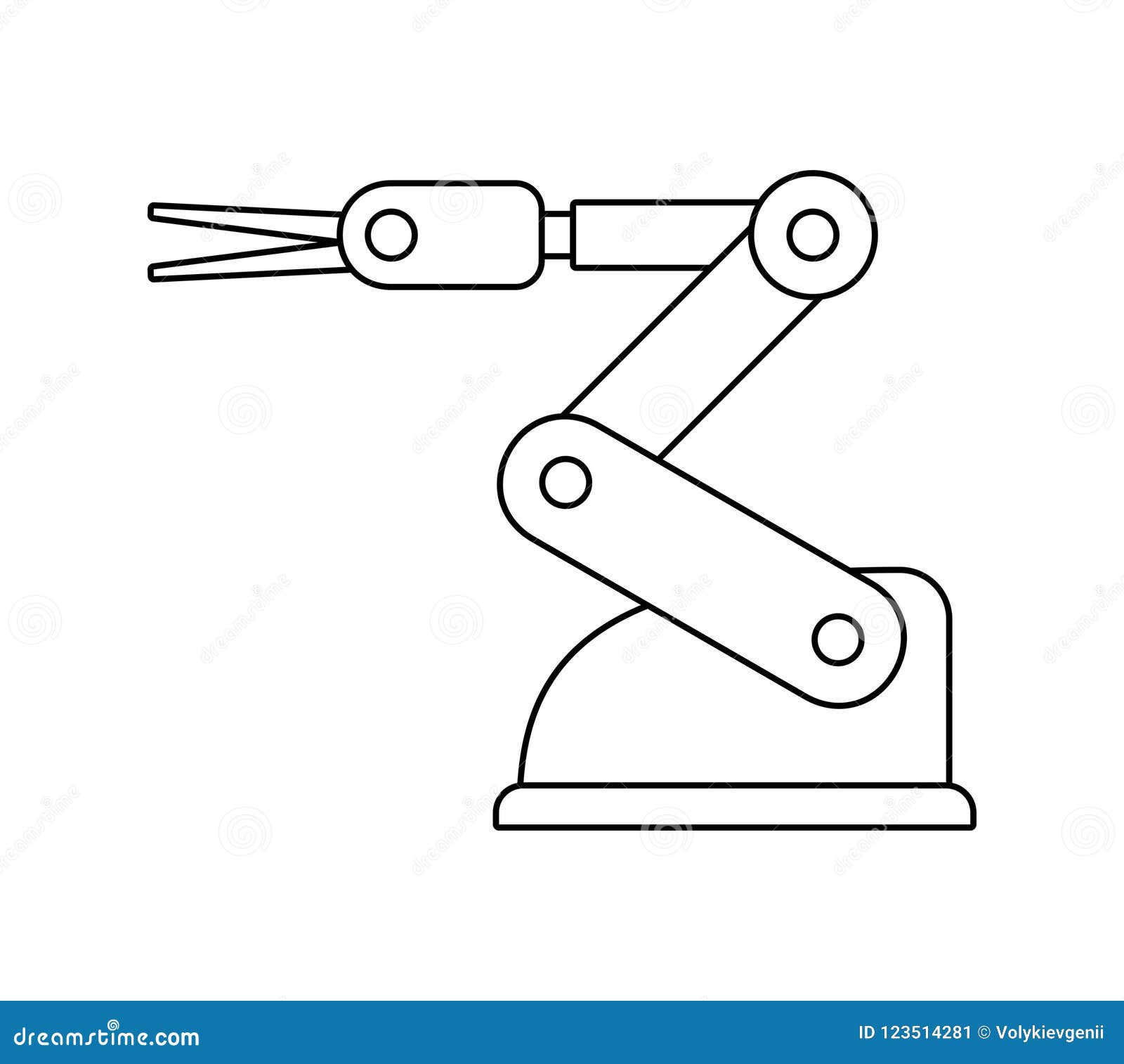 Robotic arm. line style stock vector. Illustration of mechanical ...