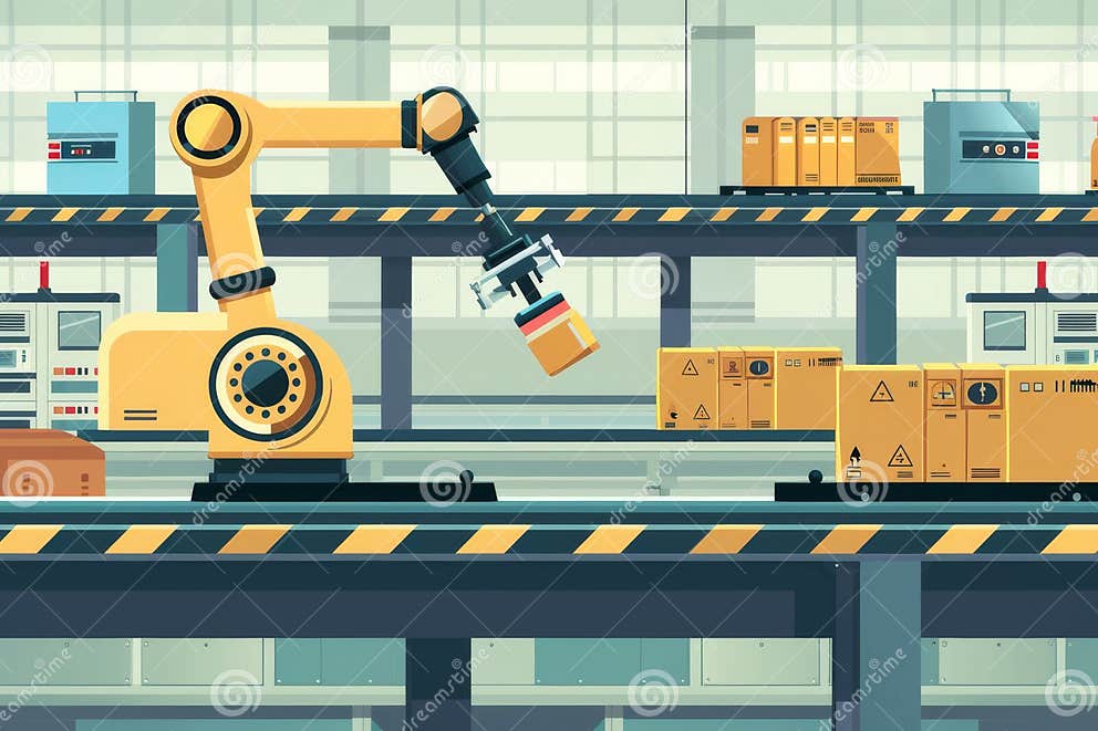 Robotic Arm in a Modern Factory, Automating Production Processes with ... Robotic Arm in a Modern Factory, Automating Production Processes with ...