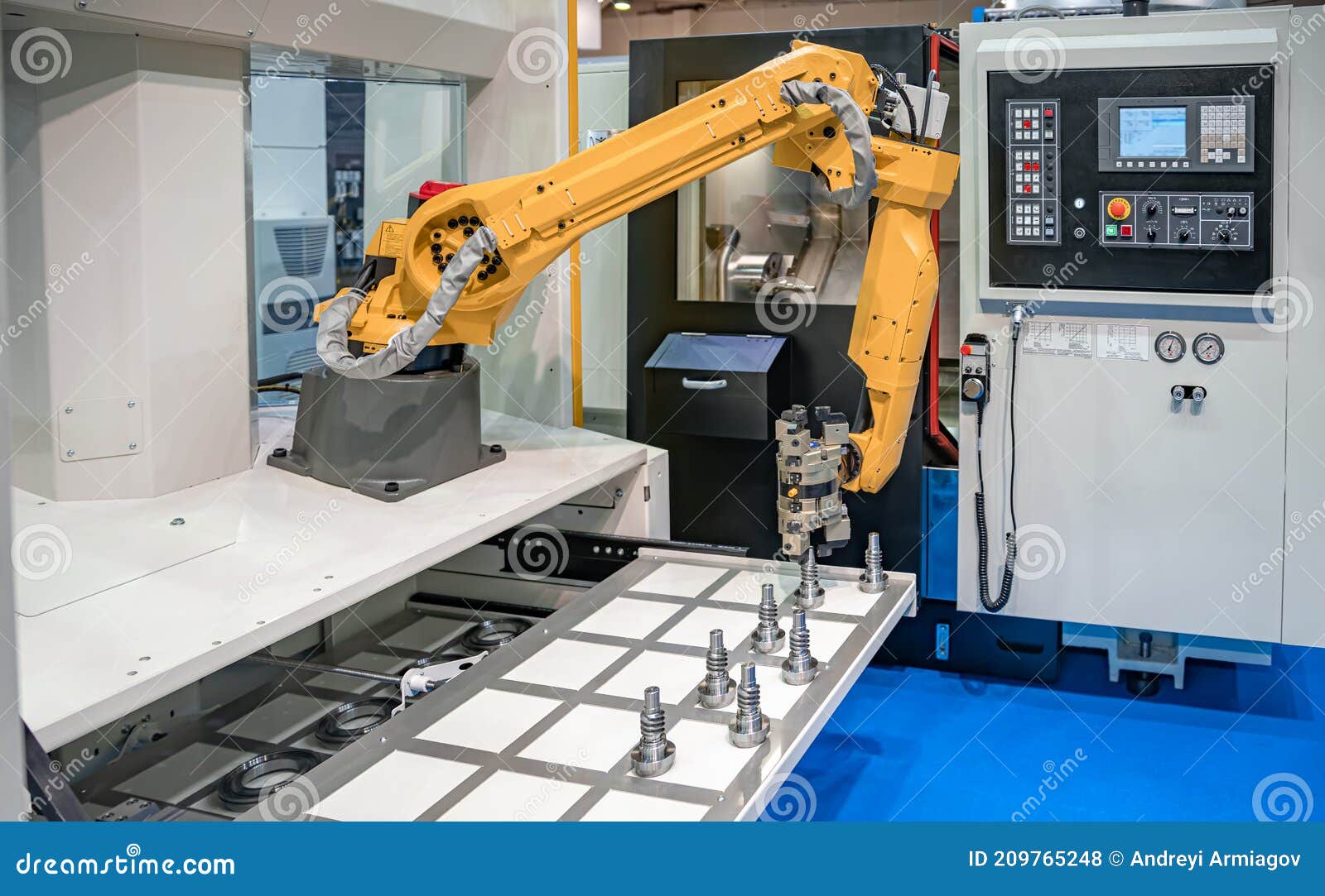 Robotic Arm Modern Industrial Technology. Automated Production Cell ...