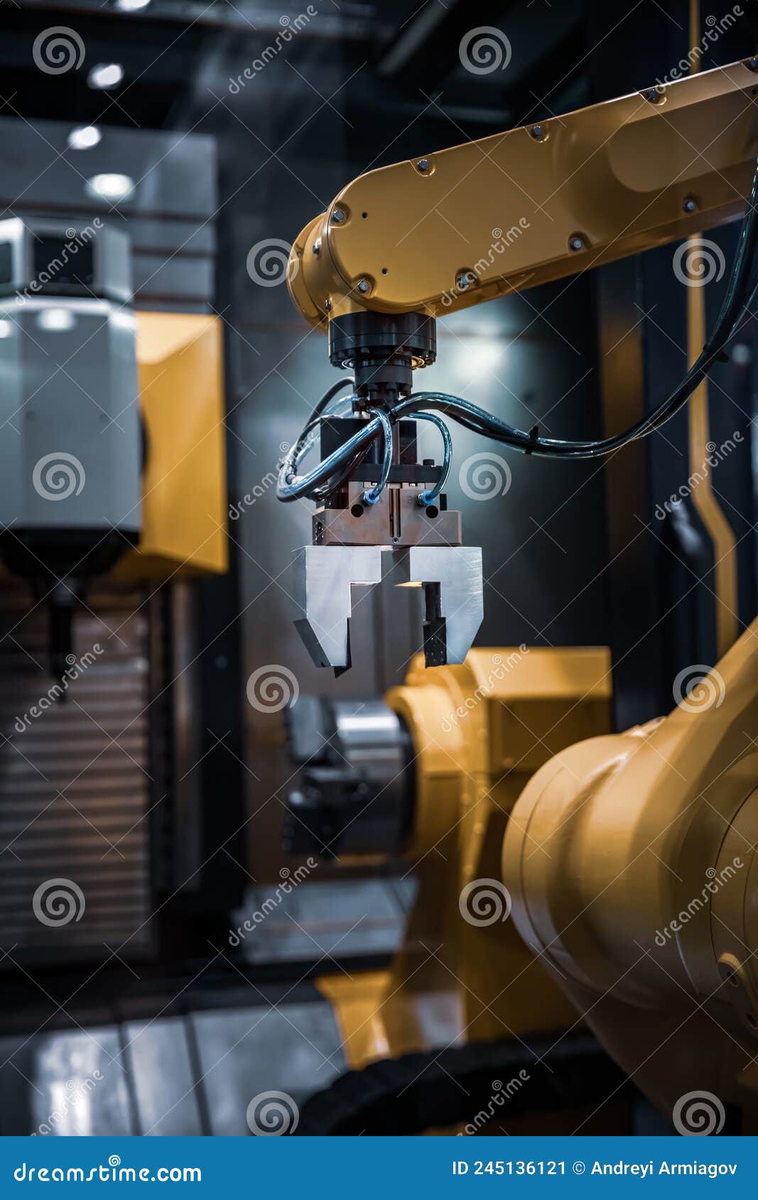 Robotic Arm Modern Industrial Technology. Automated Production Cell ...
