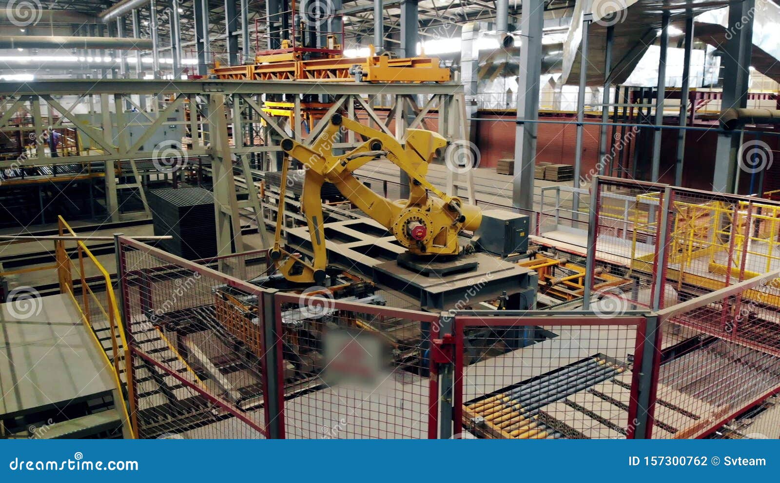 Modern Robotic Arm Moves Many Bricks on a Conveyor. Stock Footage ...