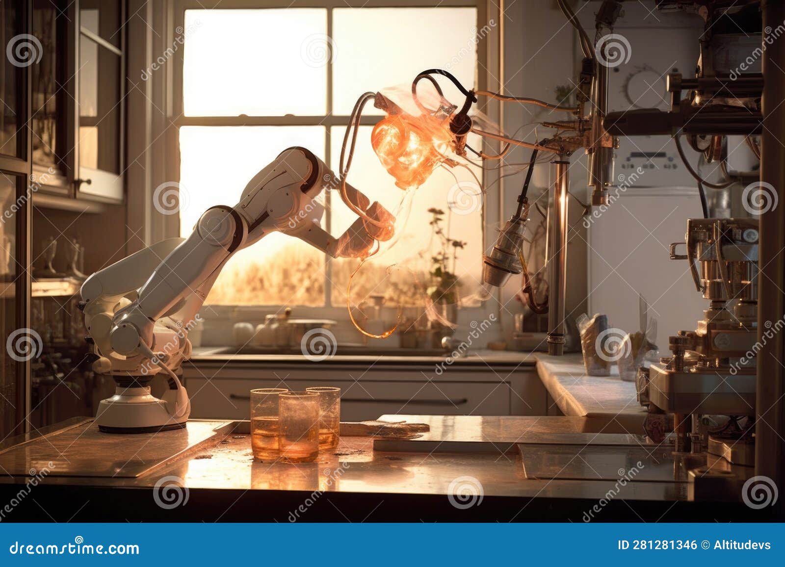 Robotic Arm Performing Delicate Tasks in Lab Stock Illustration ...