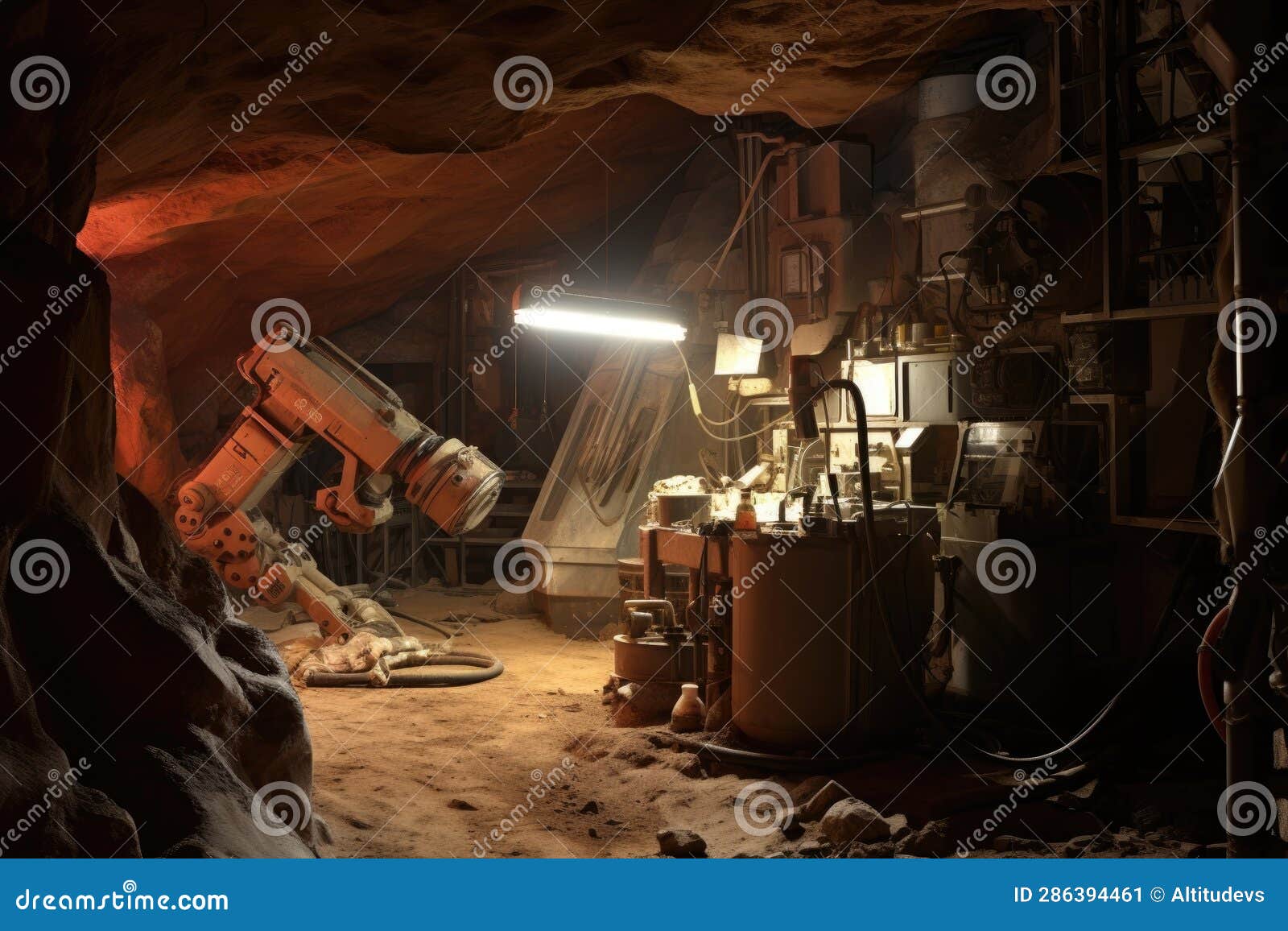 Robotic Arm Performing Maintenance on Mars Habitat Stock Image - Image ...