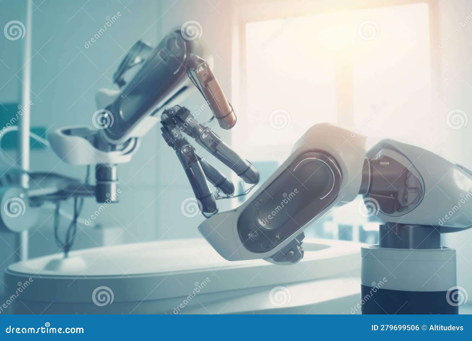 Robotic Arm Performing Precise Medical Procedure, with View of ...