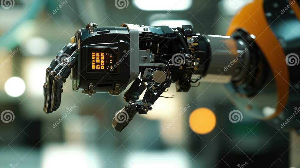 Robotic Arm Performing Precision Movements in Modern Factory Setting ...