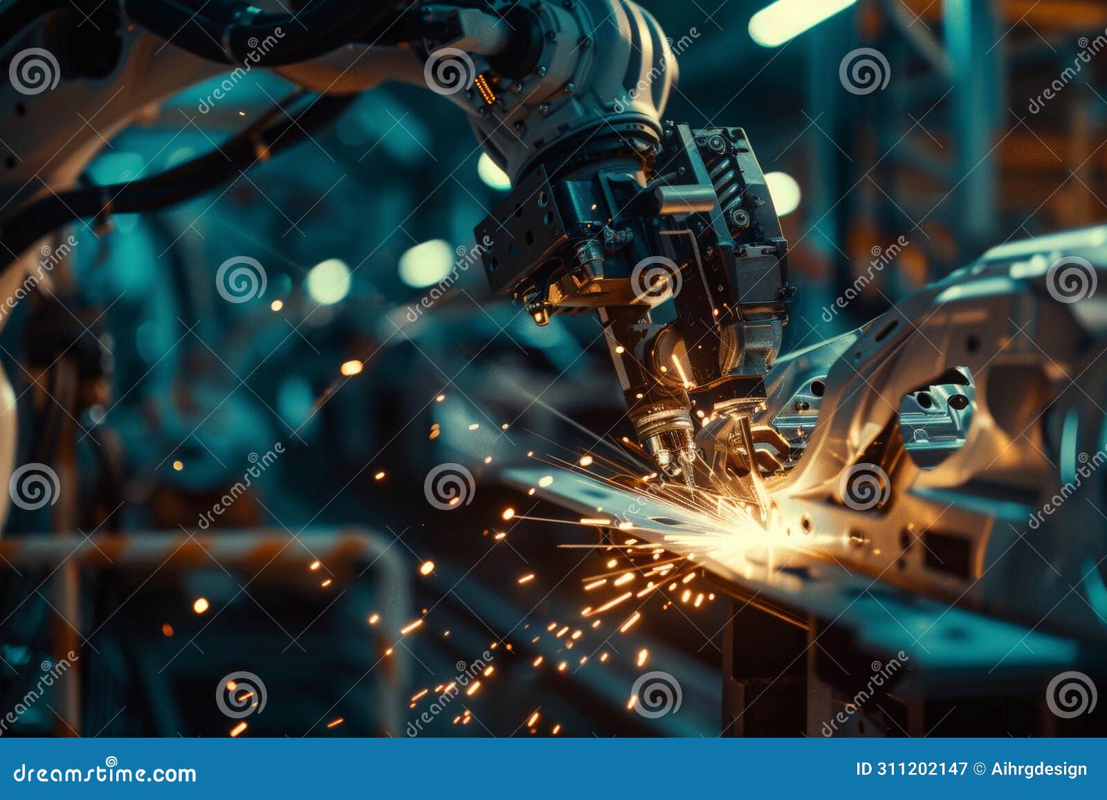 Precision Robotics at Work Automated Welding Process in an Automobile ...