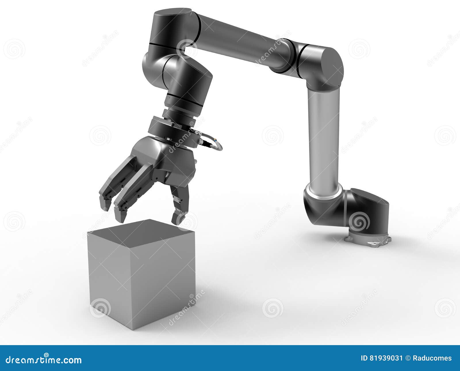 Robotic Arm Picking Parcel From Conveyor To AGV Royalty-Free Stock ...