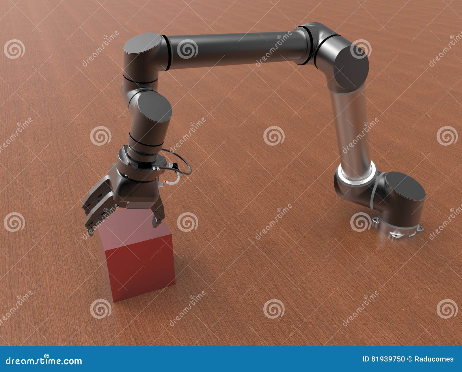 Robotic Arm Picking Parcel From Conveyor To AGV Royalty-Free Stock ...