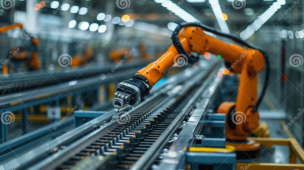 Robotic Arm, Picking and Placing Objects, Industrial Stock Photo ...