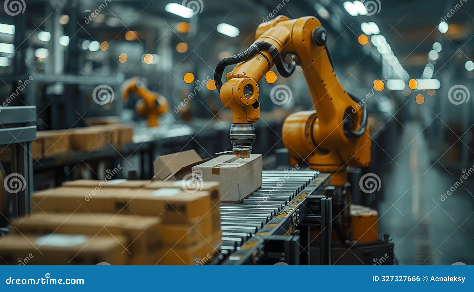 Robotic Arm, Picking and Placing Objects, Industrial Stock Photo ...