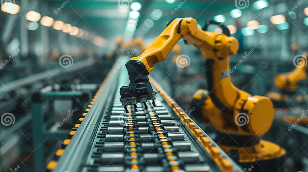 Robotic Arm, Picking and Placing Objects, Industrial Stock Photo ...