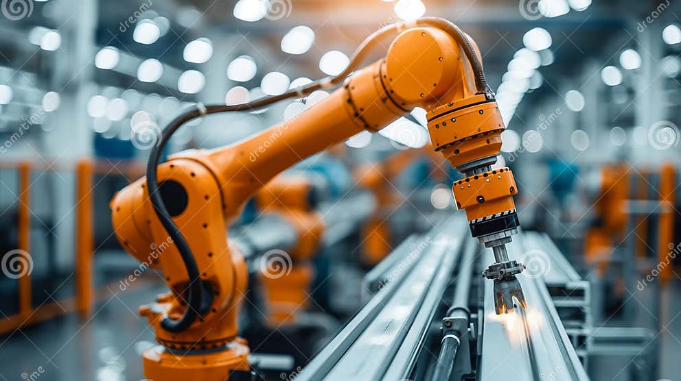 Robotic Arm, Picking and Placing Objects, Industrial Stock Image ...