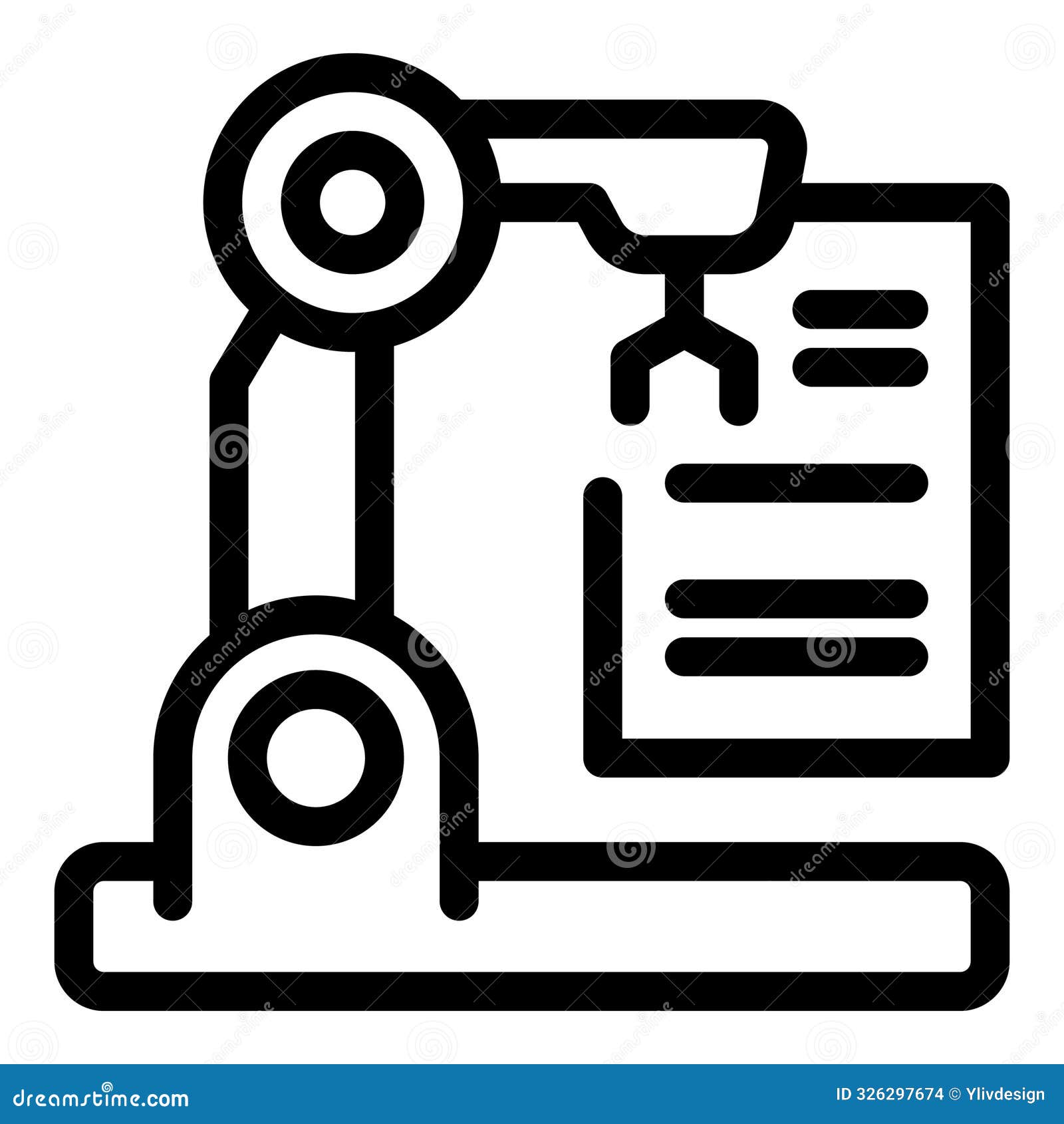 Robotic Arm Picking Up Document Icon Representing Automation Stock ...